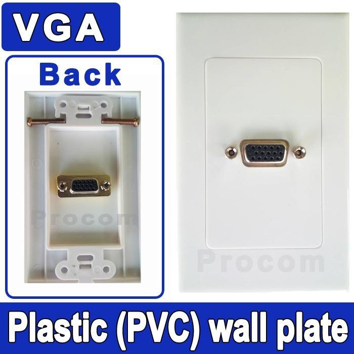 หน้ากาก VGA เต้ารับสาย VGA 1 ช่อง พลาสติก ( PVC ) WALL SOCKET ติดผนัง ...