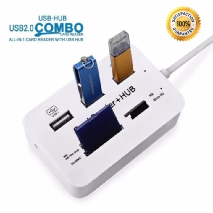 USB Hub Combo 2.0 3 Ports Card Reader High Speed Multi USB Splitter Hub ...