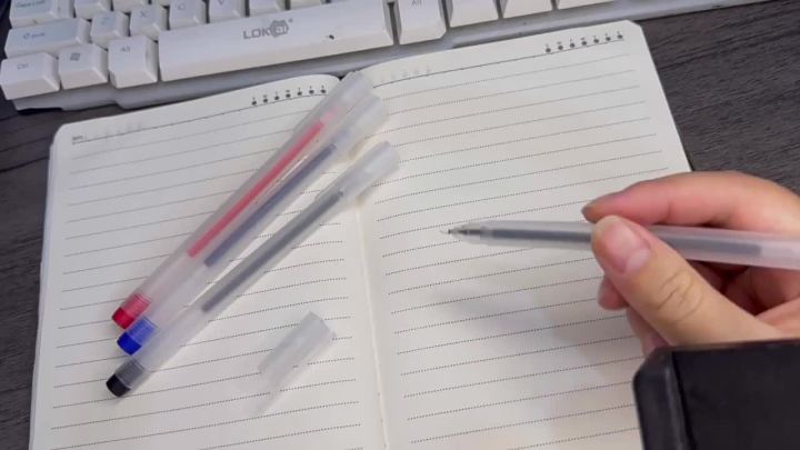 10 Muji style pens black ballpen ball pen student gel pen 0.5 mm pen ...