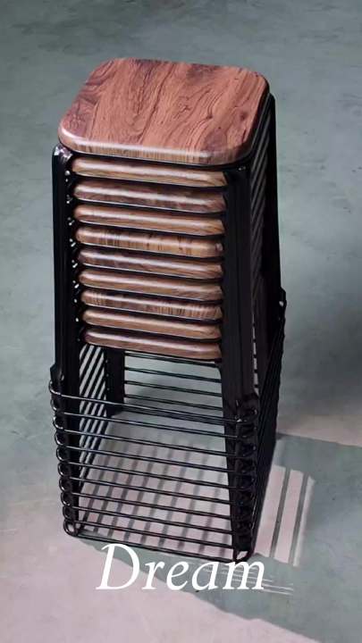 Modern Living Room Stool Square Stool Home Stackable Cushion Bar Stool ...