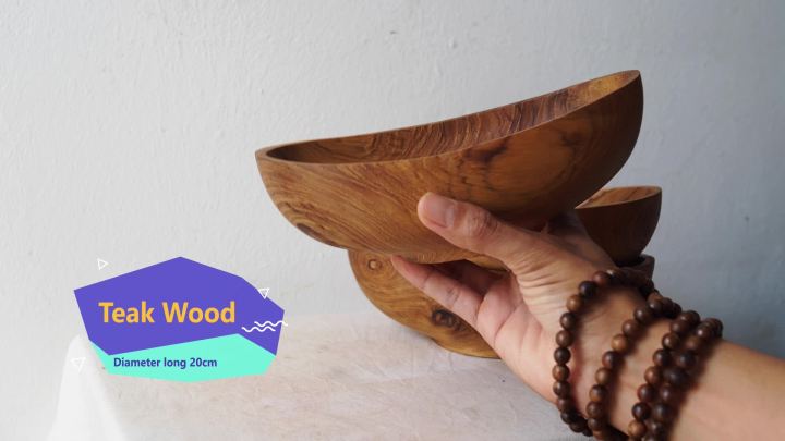 Wooden Bowl Moon Bowl Teak Wood Moon Bowl | Lazada