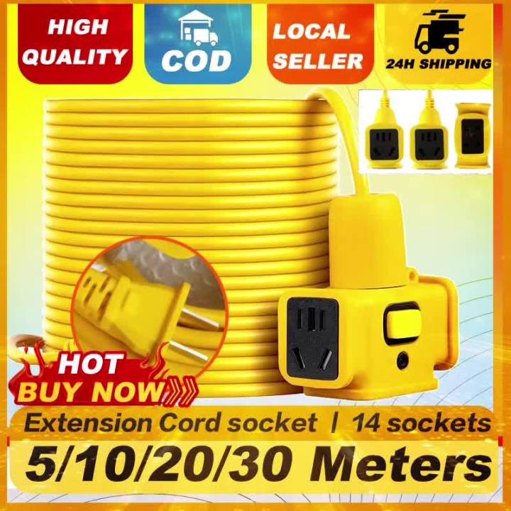 【24hours delivery】14 Socket Extension Cord Extra-long Plug-in Strip ...
