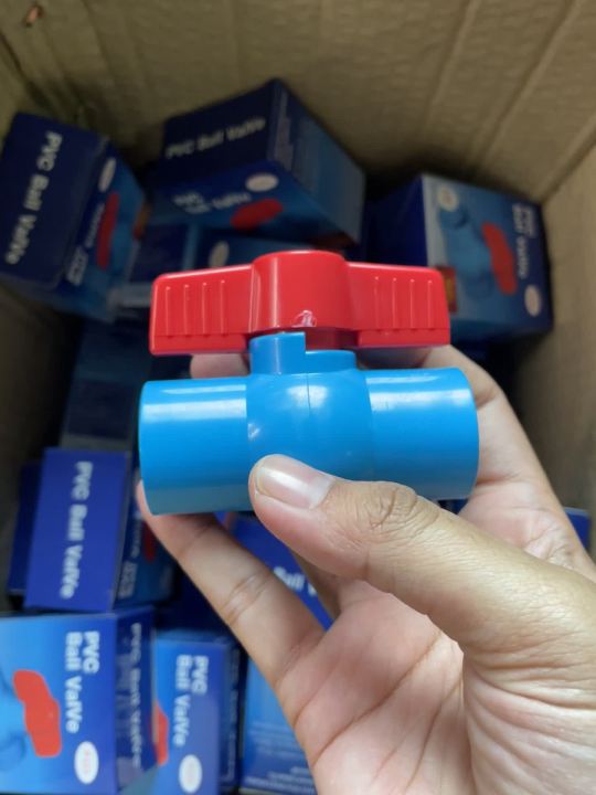 PVC บอลวาล์ว SAZA ขนาด 1/2 นิ้ว หรือ 4 หุน ใช้สวมท่อ PVC ฟ้า มาตรฐาน ...