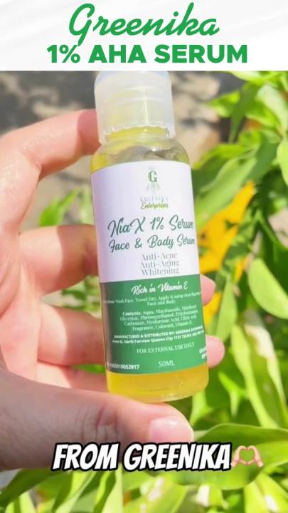 BUY 1 TAKE 1 50ML VARIANT ONLY [ NIACINAMIDE SERUM WITH AHA ] Greenika Nia-X AHA Face Whitening ...