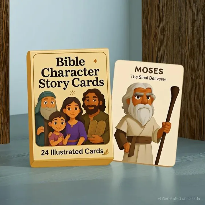Bible Character Story Cards — A trivia card game featuring diverse ...