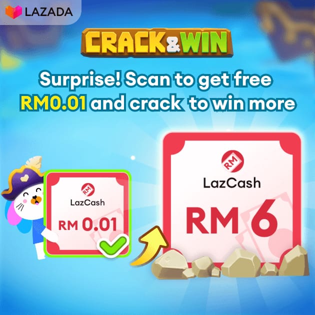 Surprise! Scan to get free RM0.01 and crack to win more